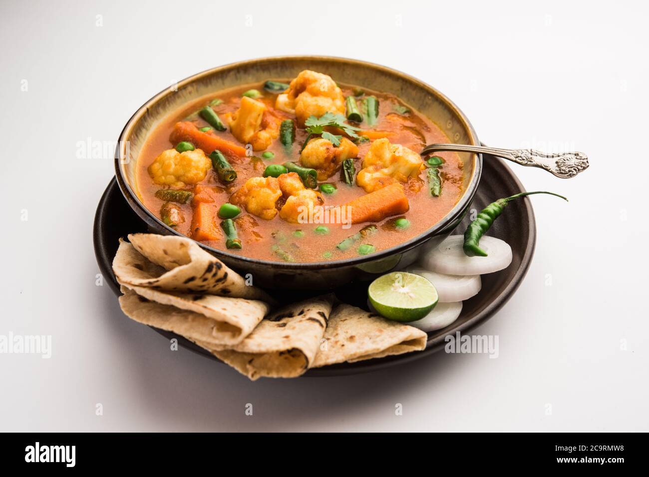 Mix Vegetable greavy recipe in a bowl, Indian restaurant style veg ...