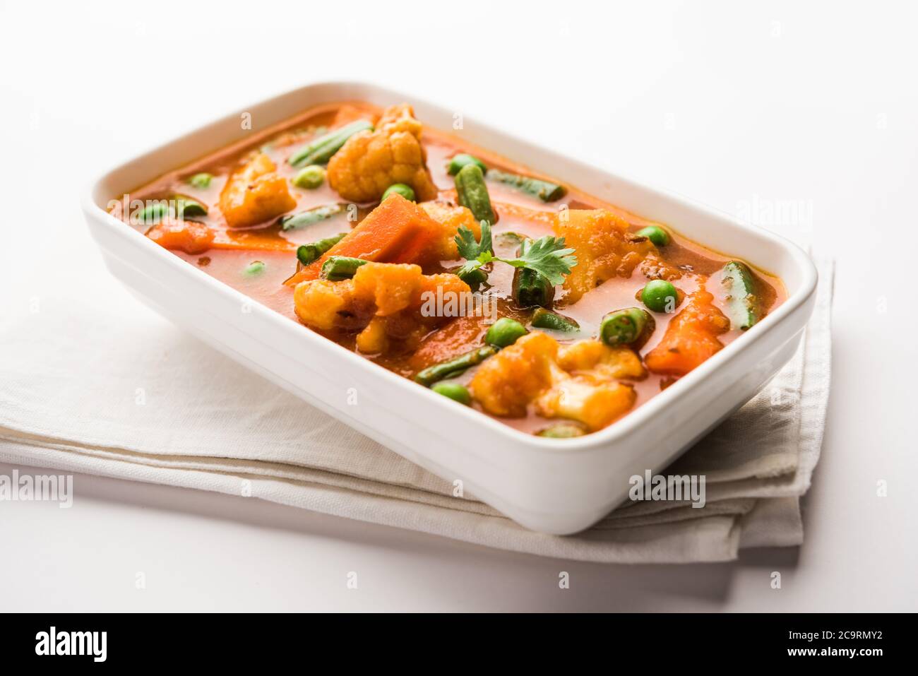 Mix Vegetable greavy recipe in a bowl, Indian restaurant style veg ...