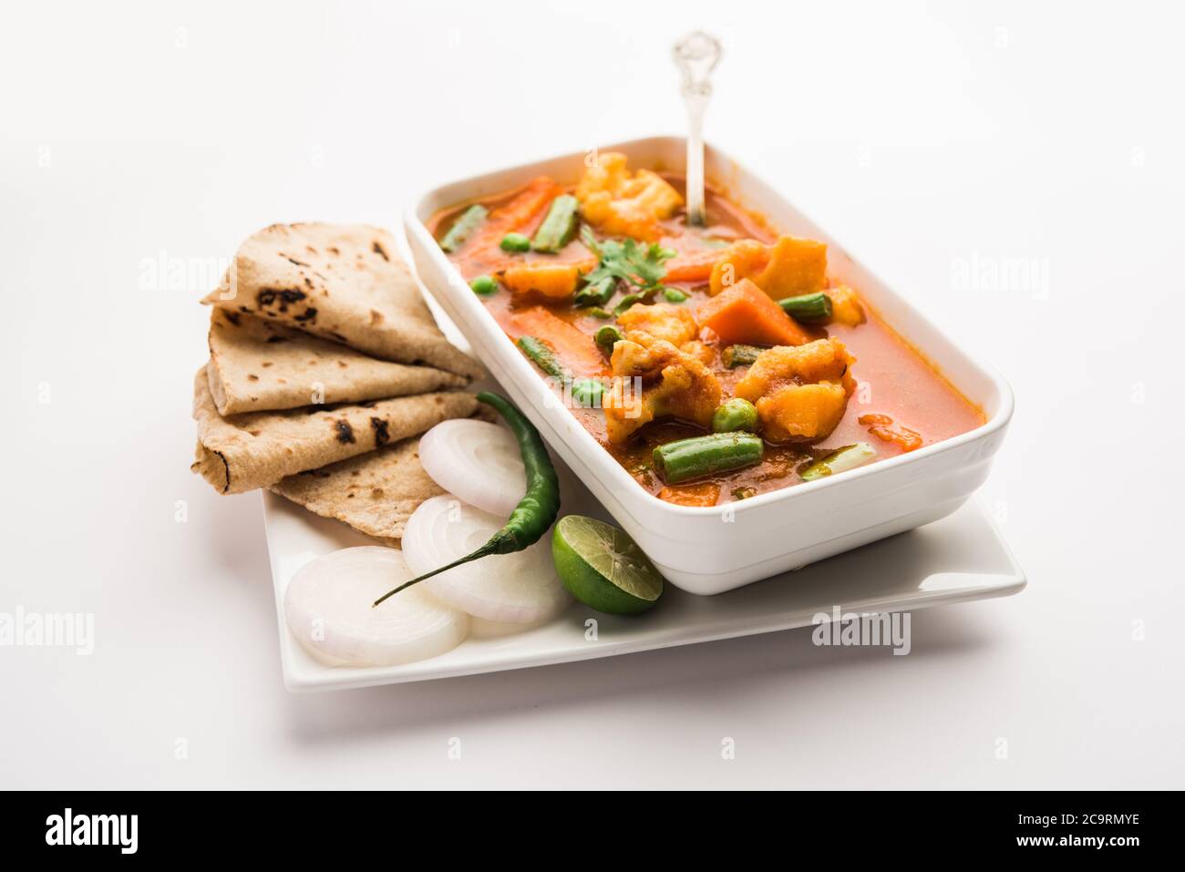 Mix Vegetable greavy recipe in a bowl, Indian restaurant style veg ...