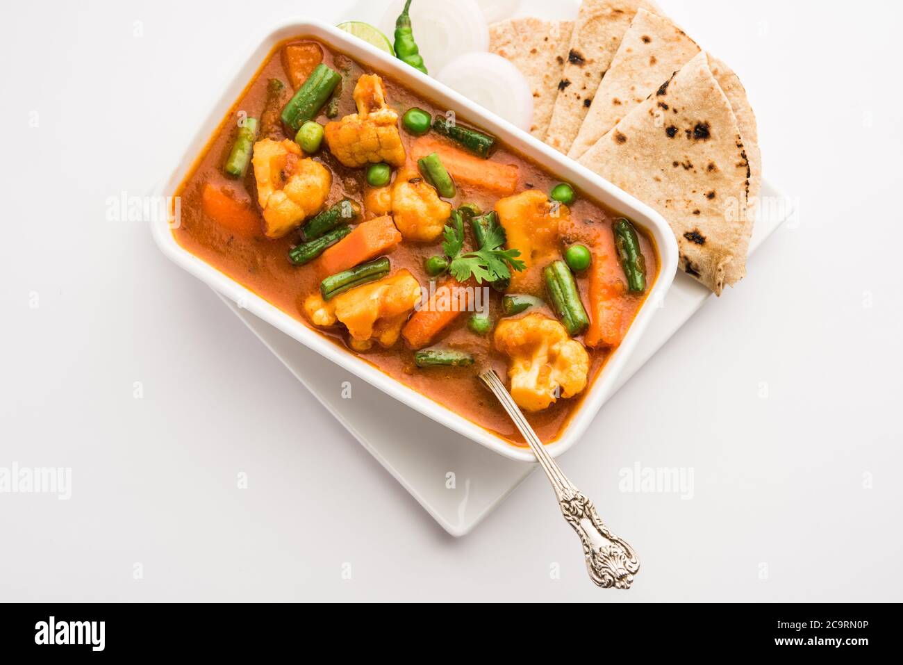 Mix Vegetable greavy recipe in a bowl, Indian restaurant style veg ...