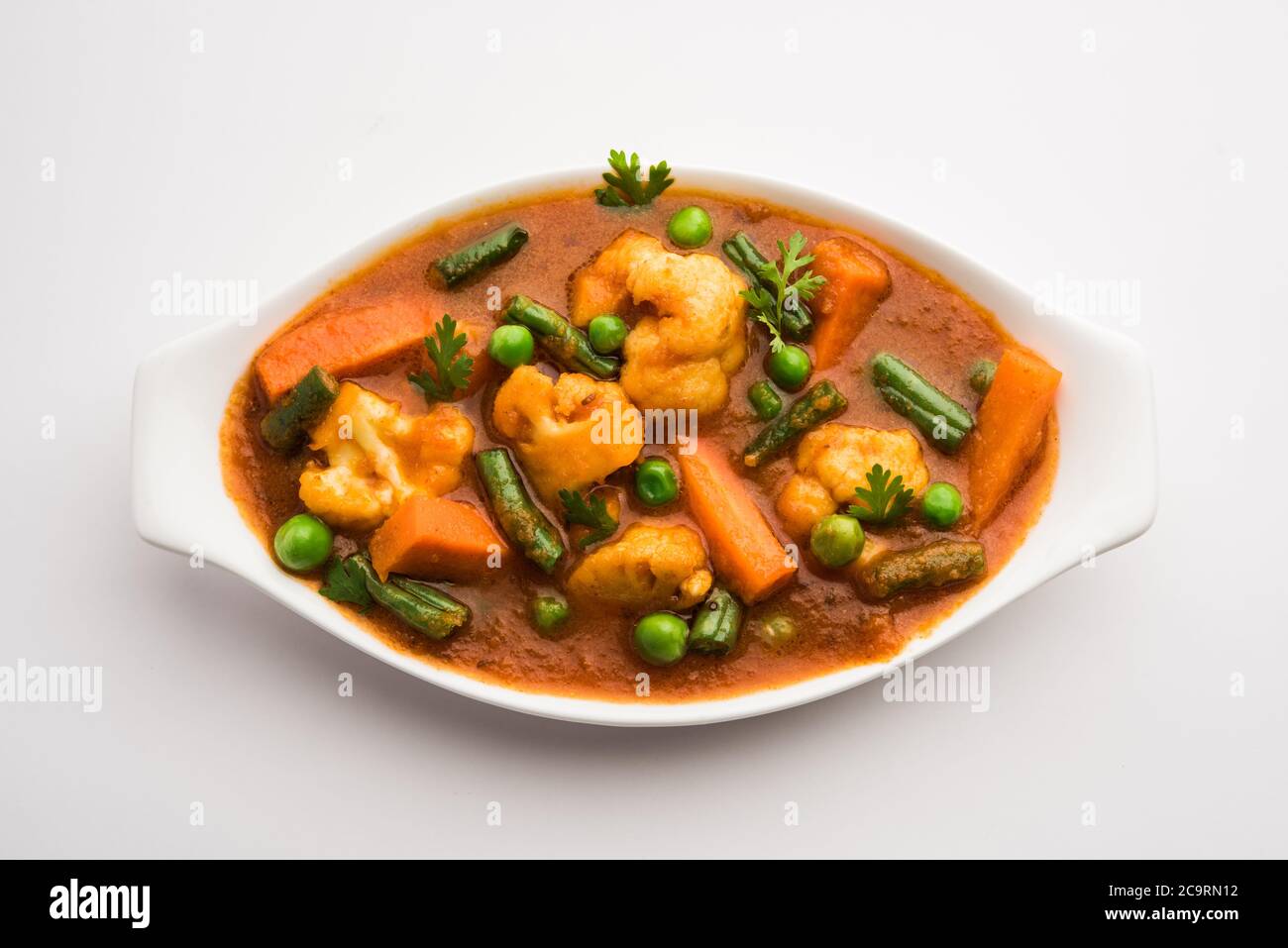 Mix Vegetable greavy recipe in a bowl, Indian restaurant style veg ...