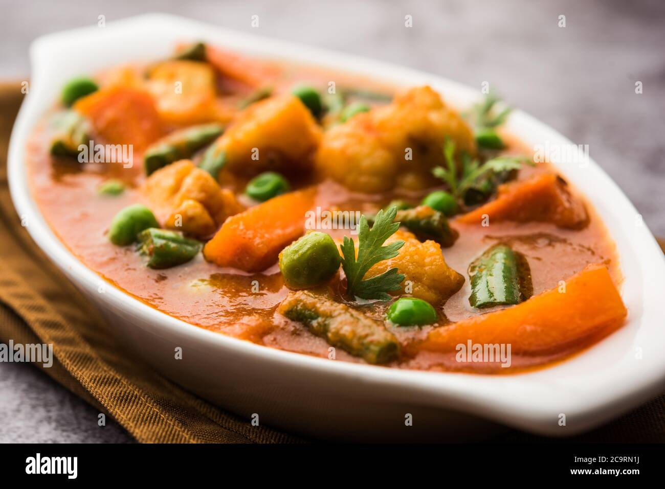 Mix Vegetable greavy recipe in a bowl, Indian restaurant style veg ...