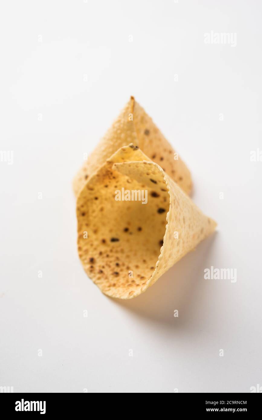 Papad Cones or Papadum in Cone shape, Traditional indian side dish ...