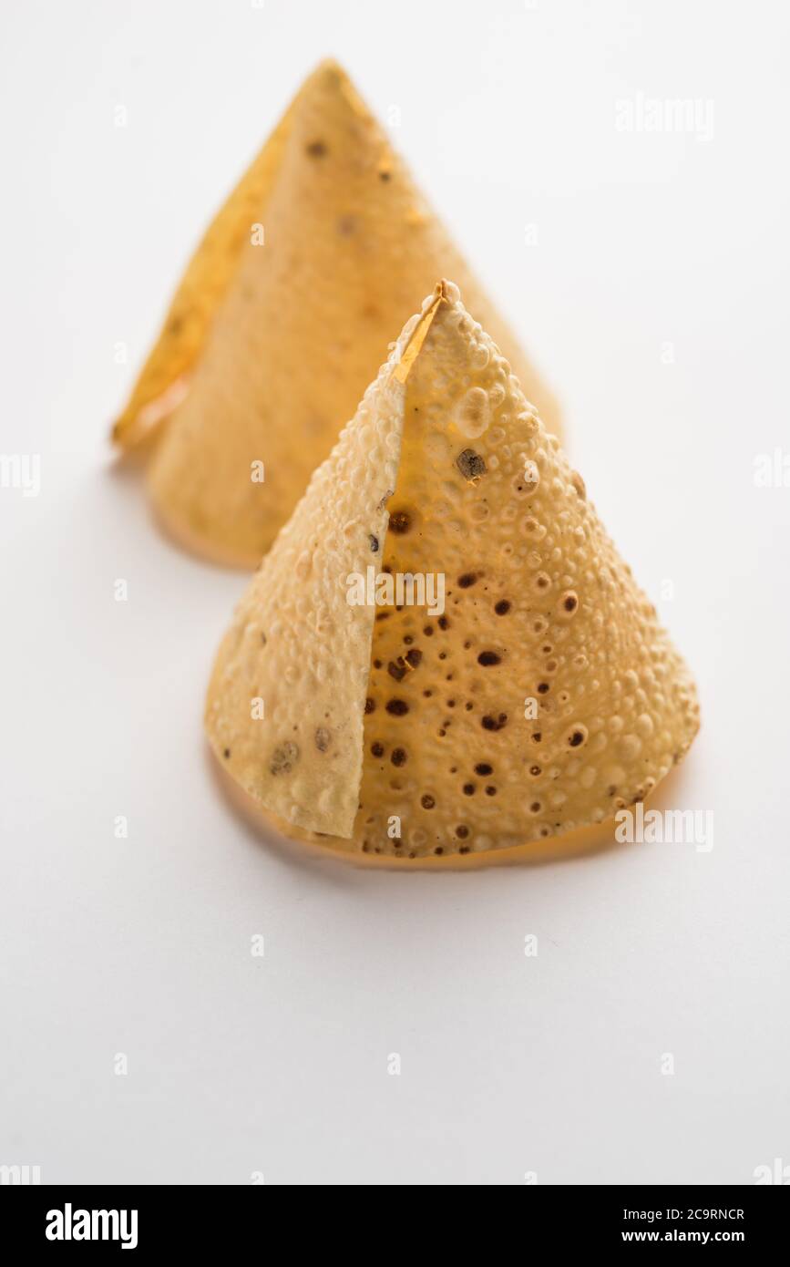 Papad Cones or Papadum in Cone shape, Traditional indian side dish ...