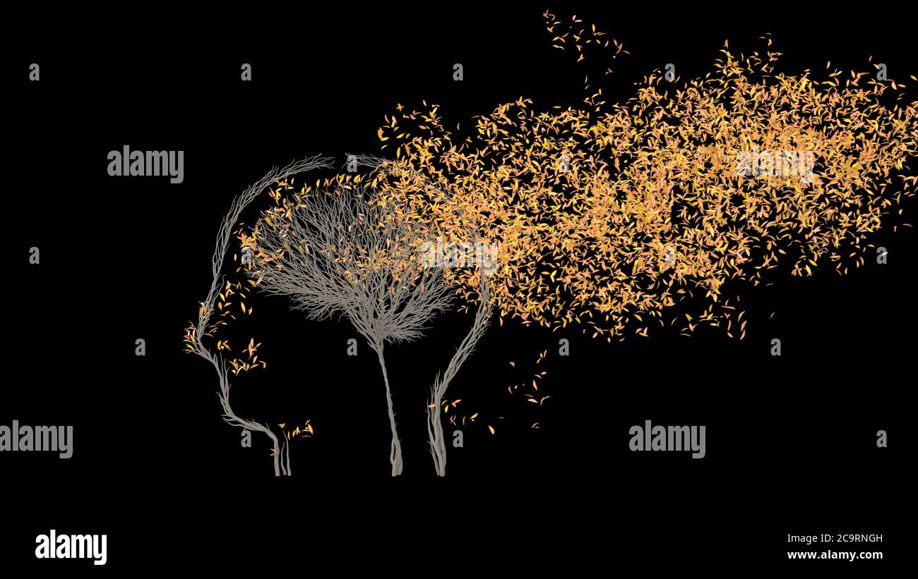 Growing Tree in a shape of human brain inside a head. Eco Concept. 3D ...