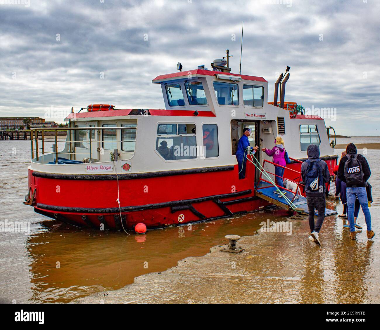 Wyre Rose Ferry from Knott End to Fleetwood Loading passengers Stock ...