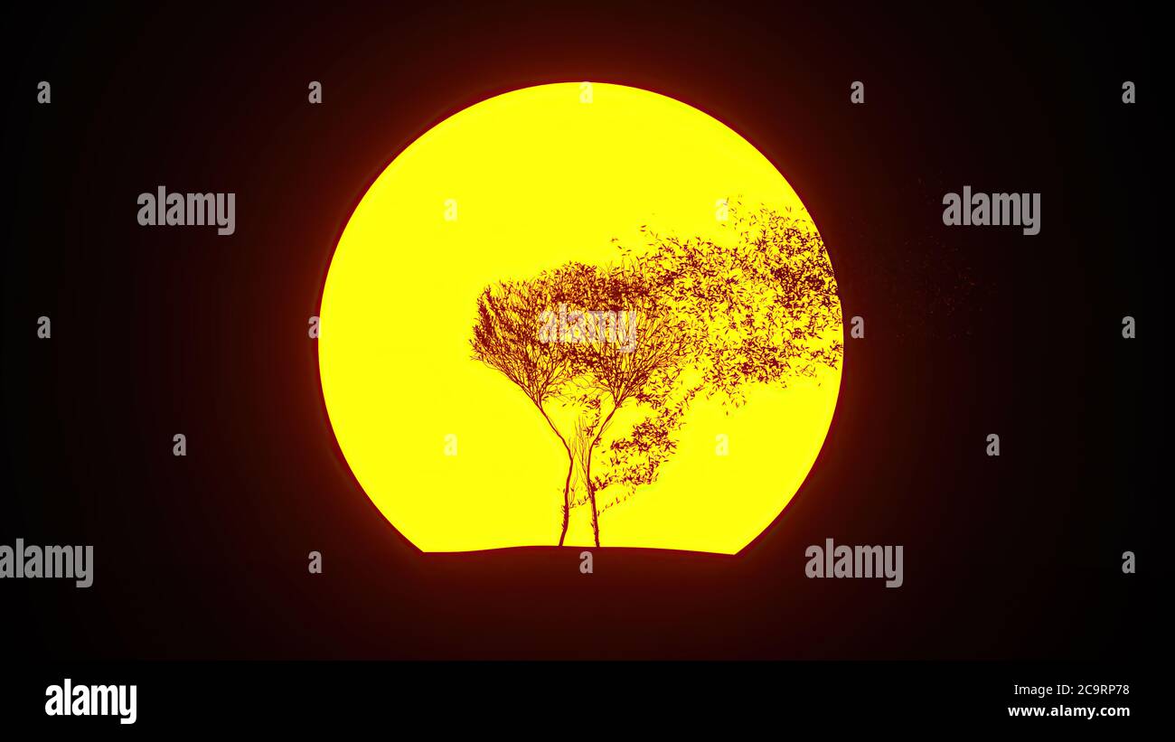 Silhouette of growing tree in a shape of Human. Eco Concept. 3D ...