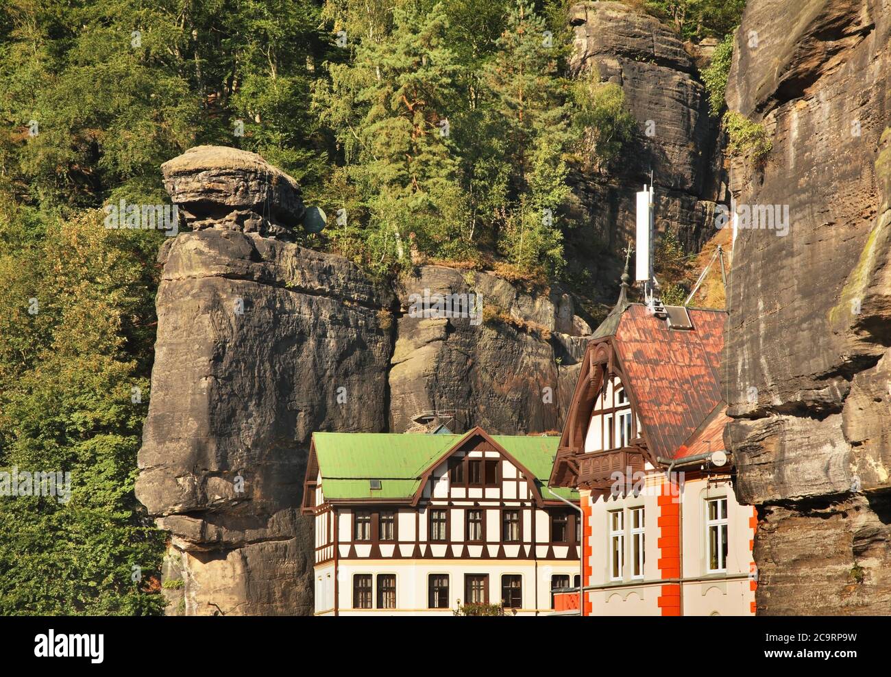 View of Hrensko village. Czech Republic Stock Photo - Alamy