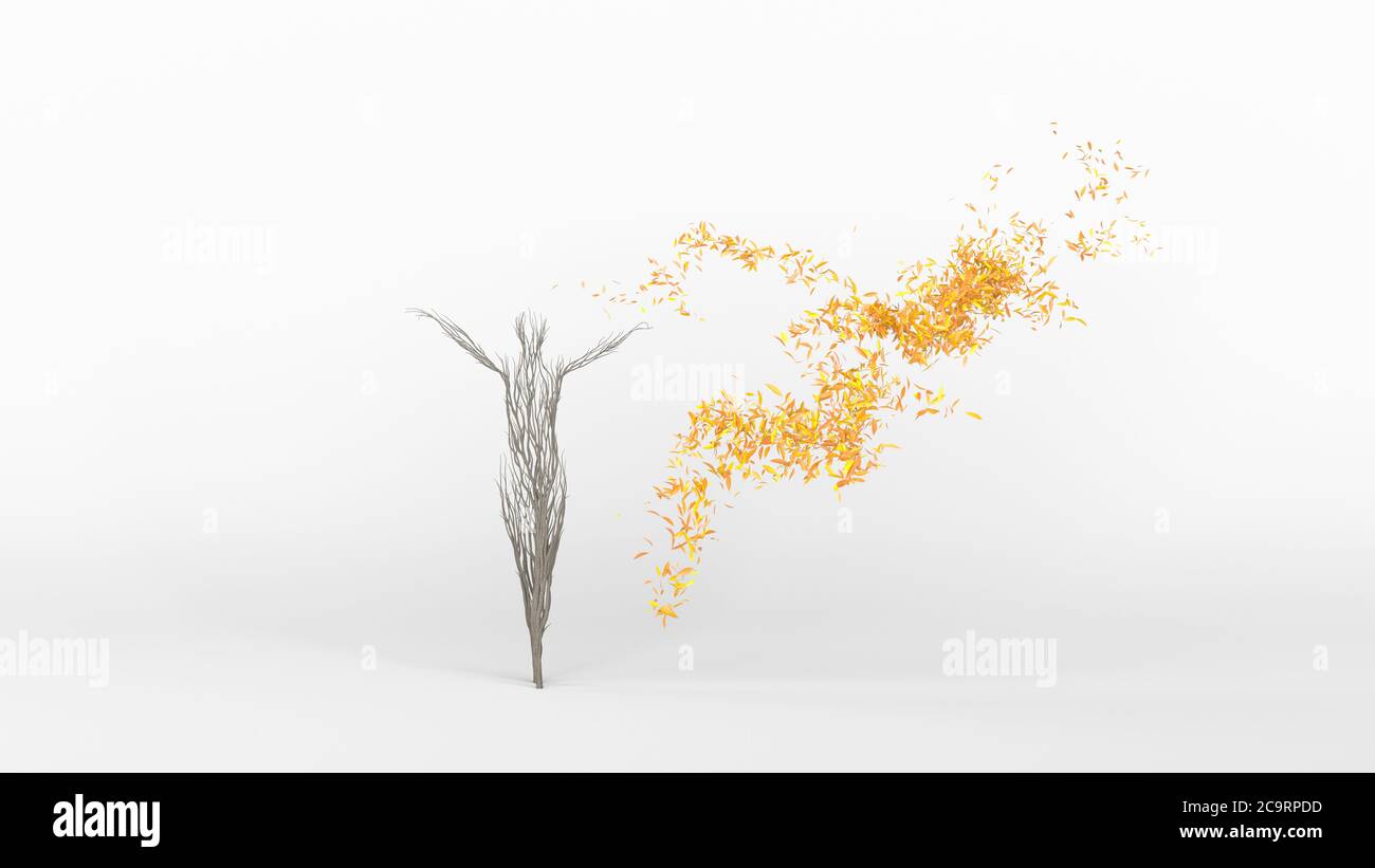 Growing Tree in a shape of a Human. Eco Concept. 3D rendering Stock ...