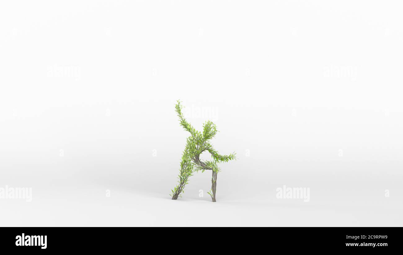 Growing Tree in a shape of a Human. Eco Concept. 3D rendering Stock ...