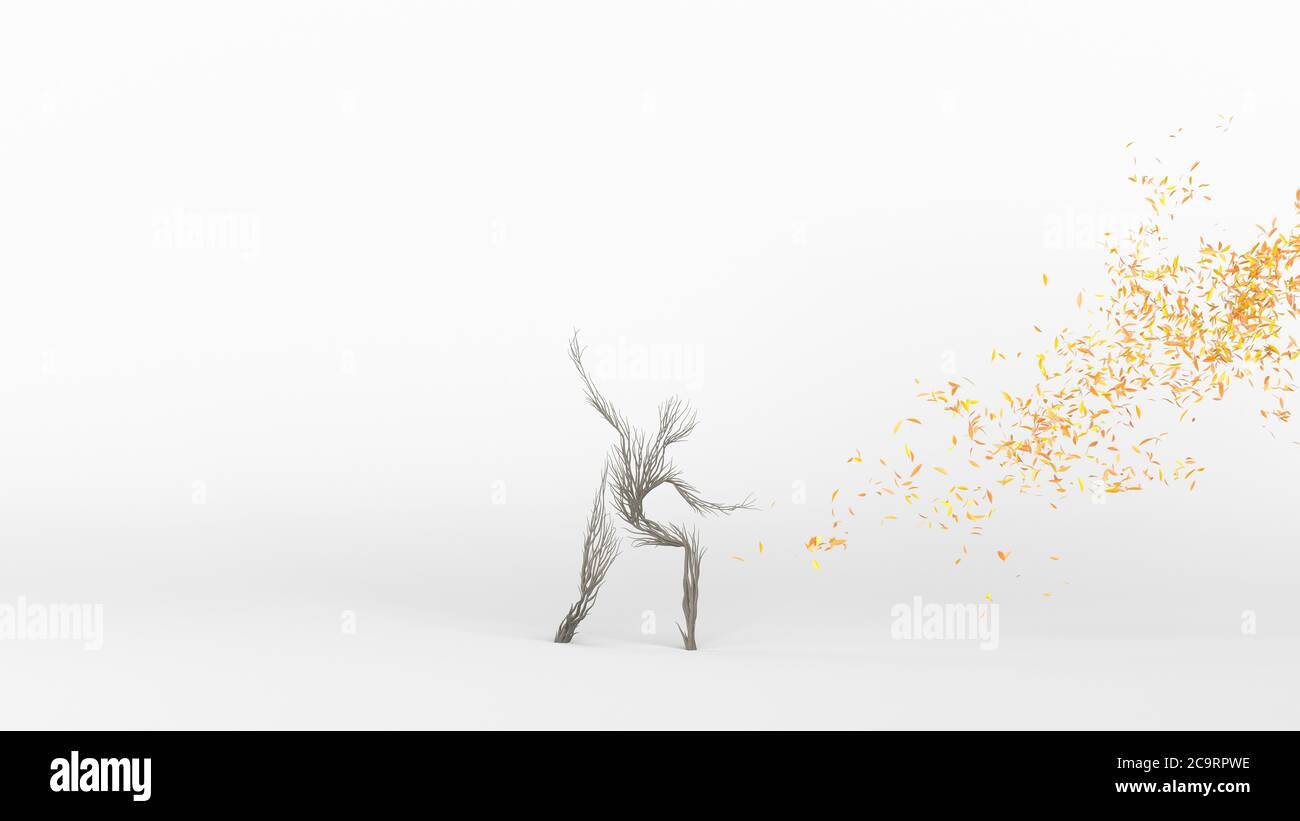 Growing Tree in a shape of a Human. Eco Concept. 3D rendering Stock ...