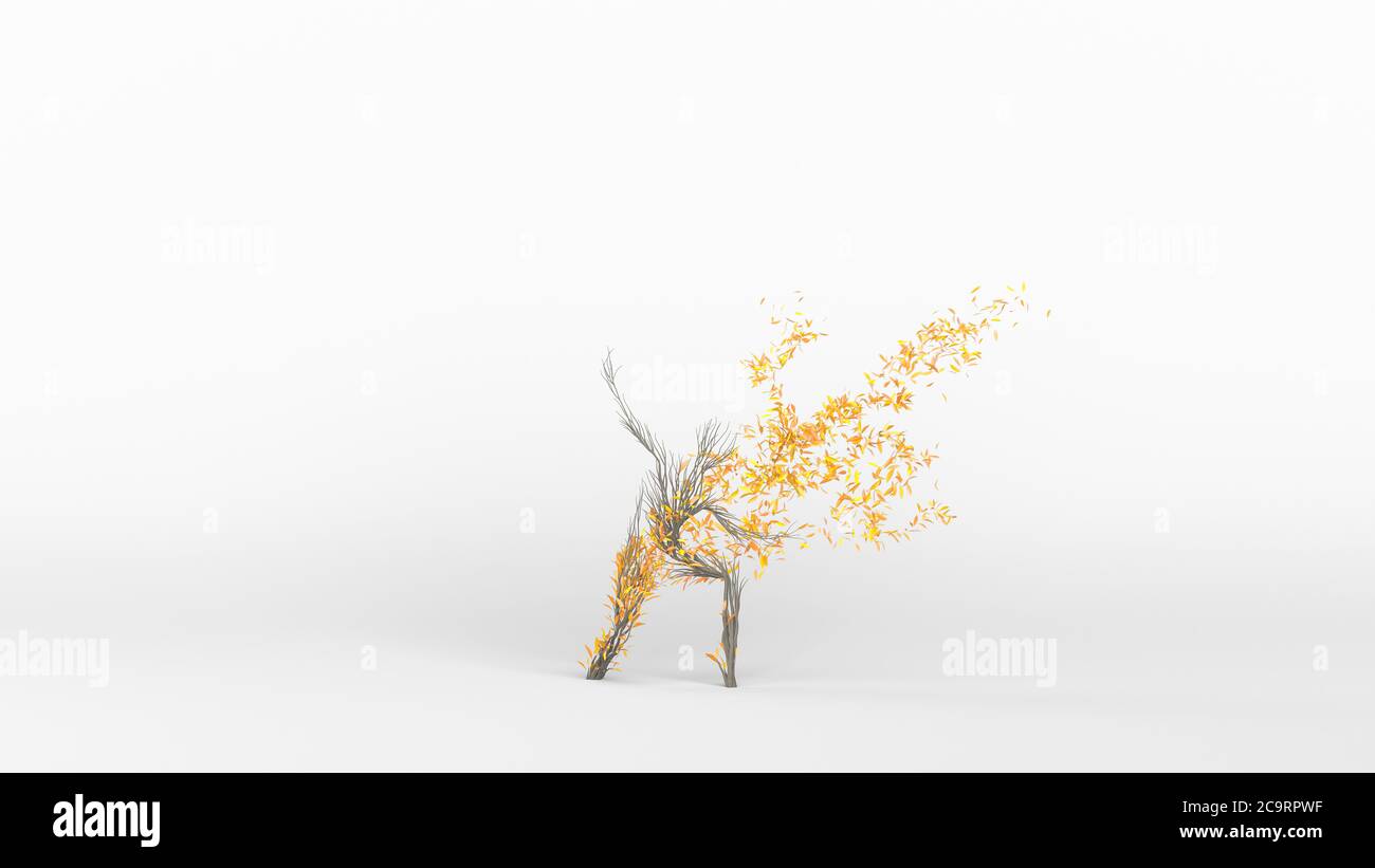Growing Tree in a shape of a Human. Eco Concept. 3D rendering Stock ...