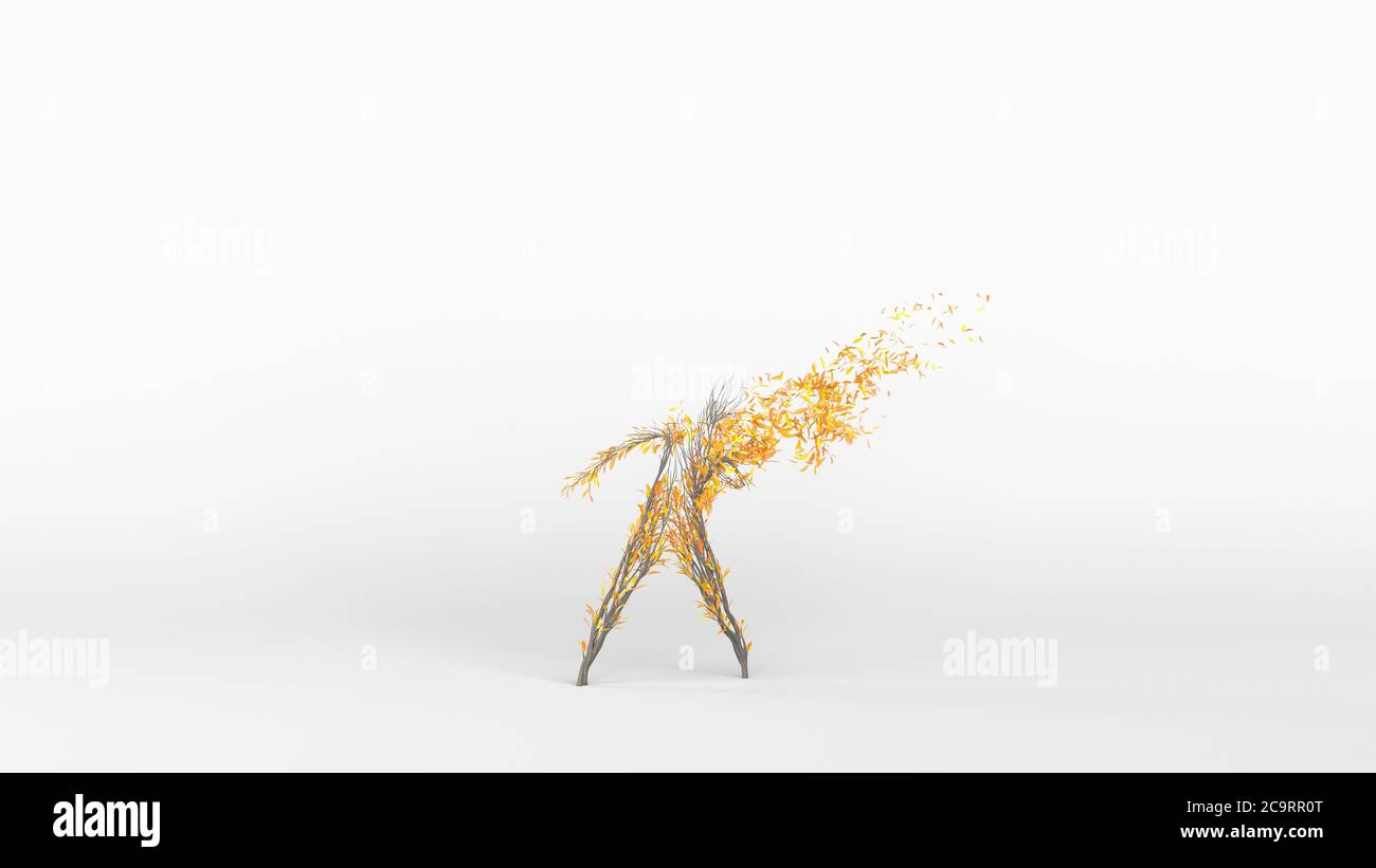 Growing Tree in a shape of a Human. Eco Concept. 3D rendering Stock ...