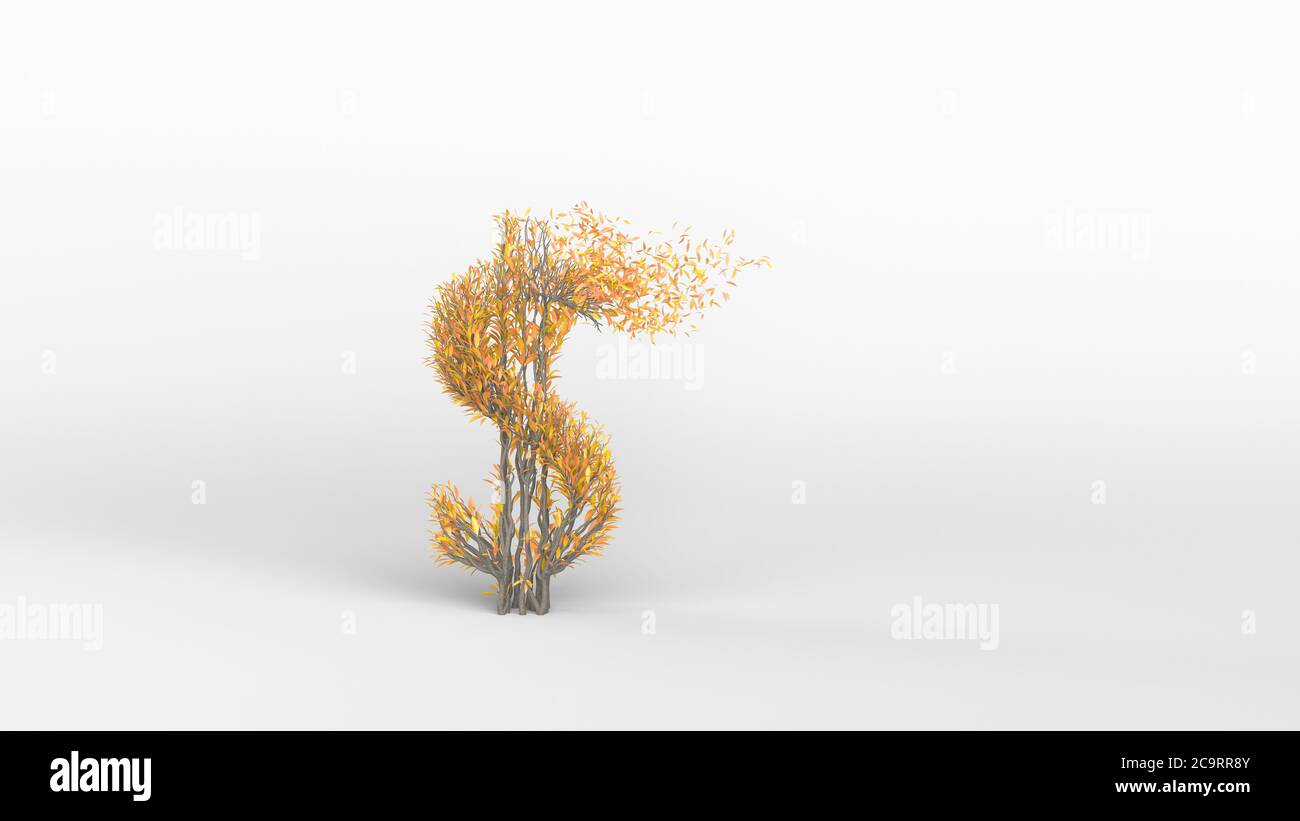 Growing Tree in a shape of a dollar sign. 3D rendering Stock Photo - Alamy