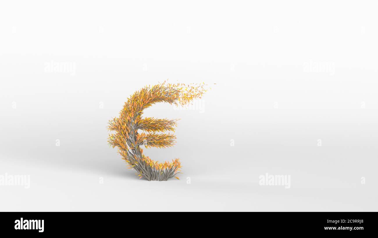 Growing Tree in a shape of a euro sign. 3D rendering Stock Photo - Alamy