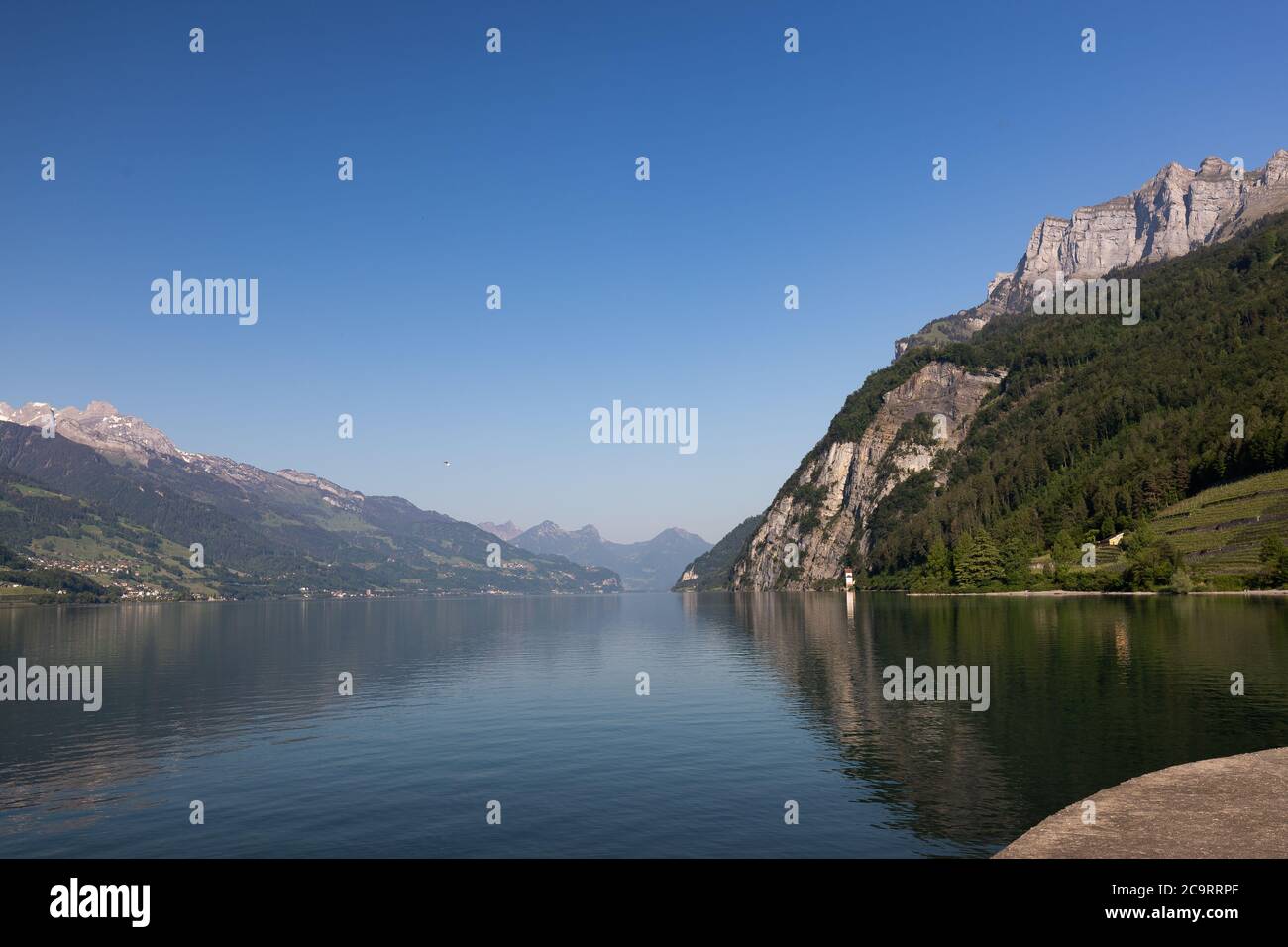 View on Walensee (Lake Walen) near Walenstadt, Switzerland Stock Photo ...