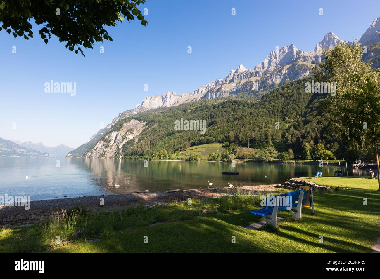 View on Walensee (Lake Walen) near Walenstadt, Switzerland Stock Photo ...