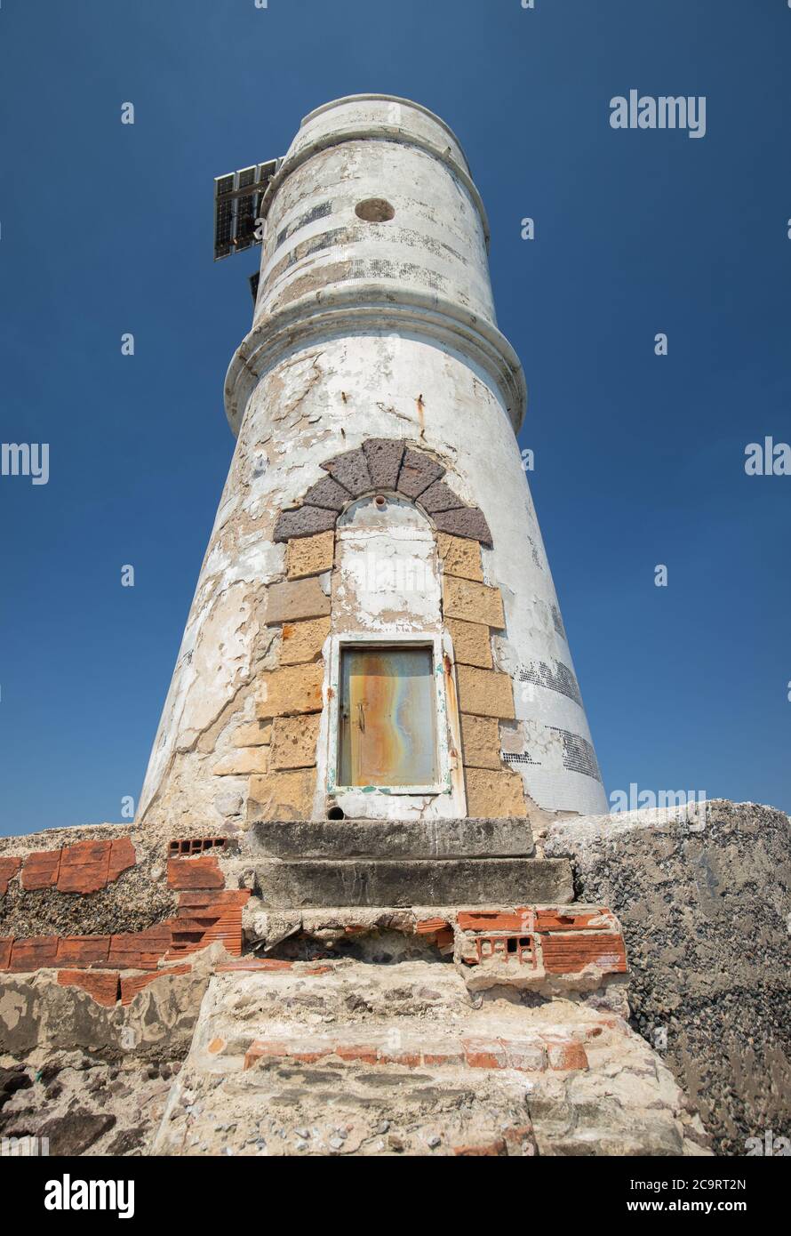 the lighthouse of the boat eater of calasetta, south sardinia, on a ...