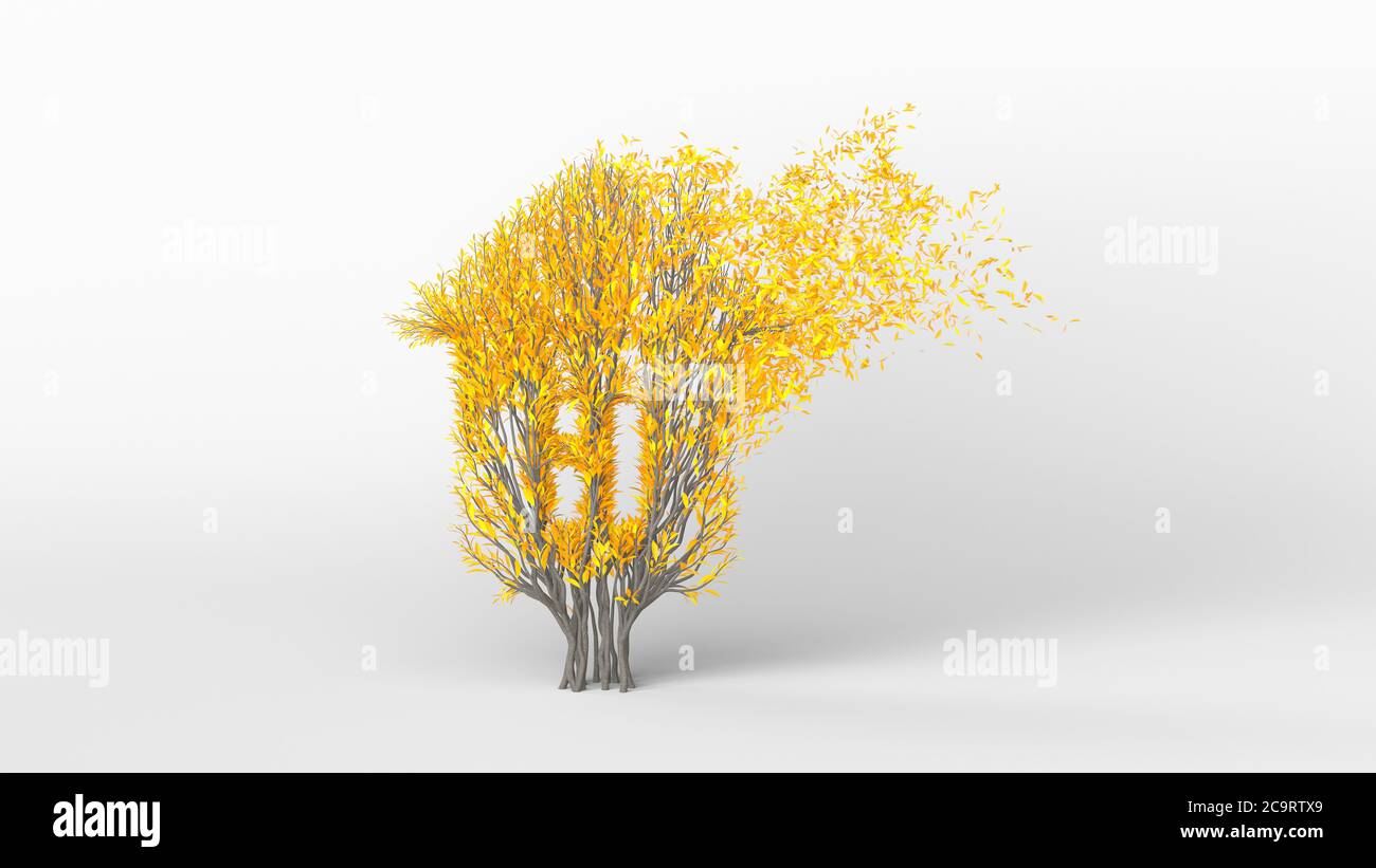 Growing Tree in a shape of a house. Eco Concept. 3D rendering Stock ...