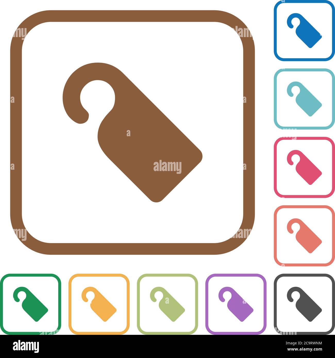 Do not disturb sign simple icons in color rounded square frames on white background Stock Vector ...