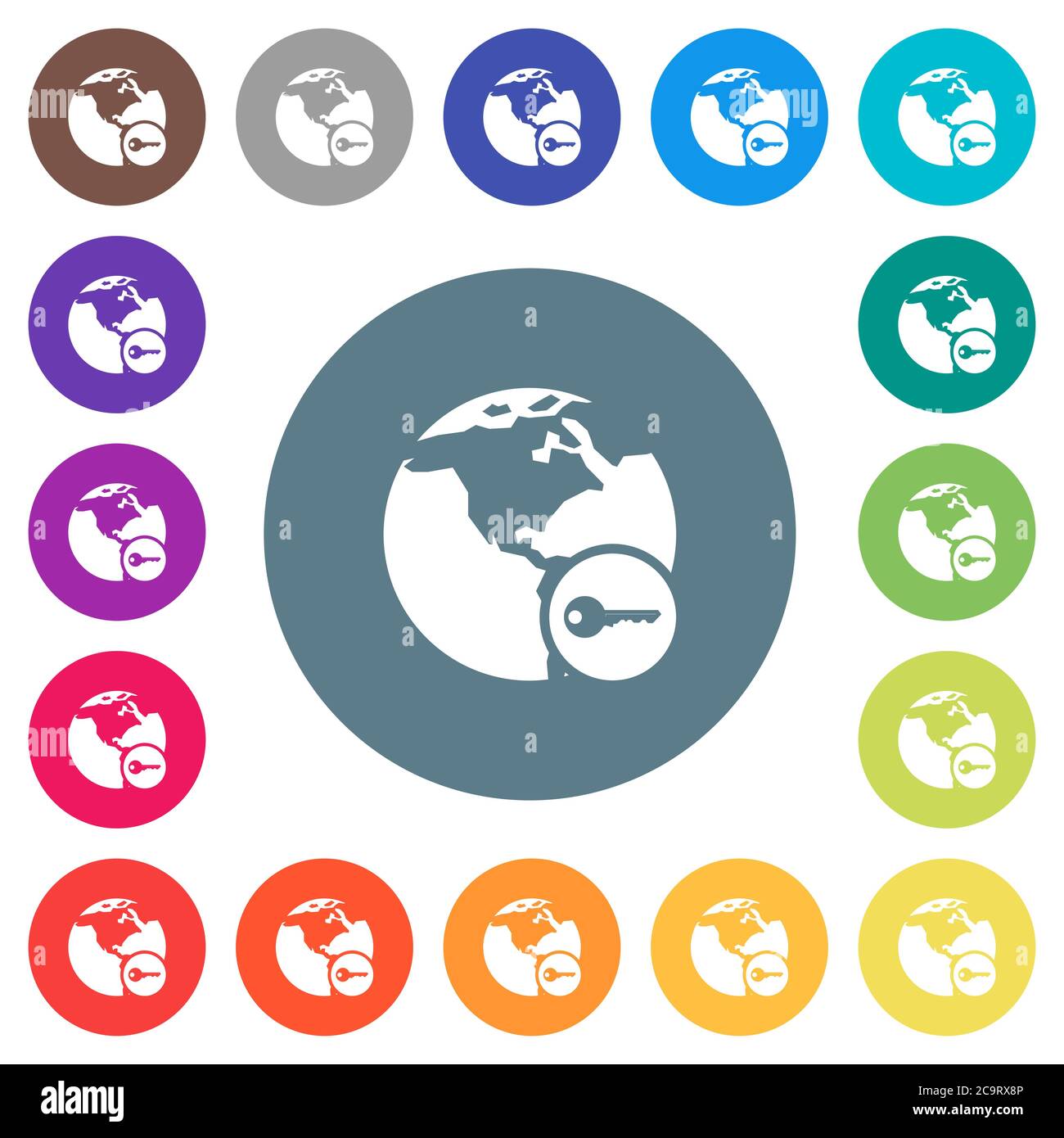 Secure internet surfing flat white icons on round color backgrounds. 17 ...