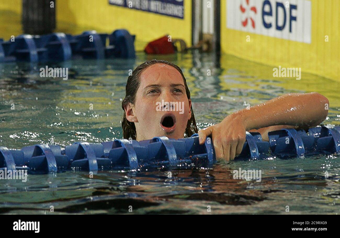 Camille Muffat During the Championnat de France de nataion 2013,on ...