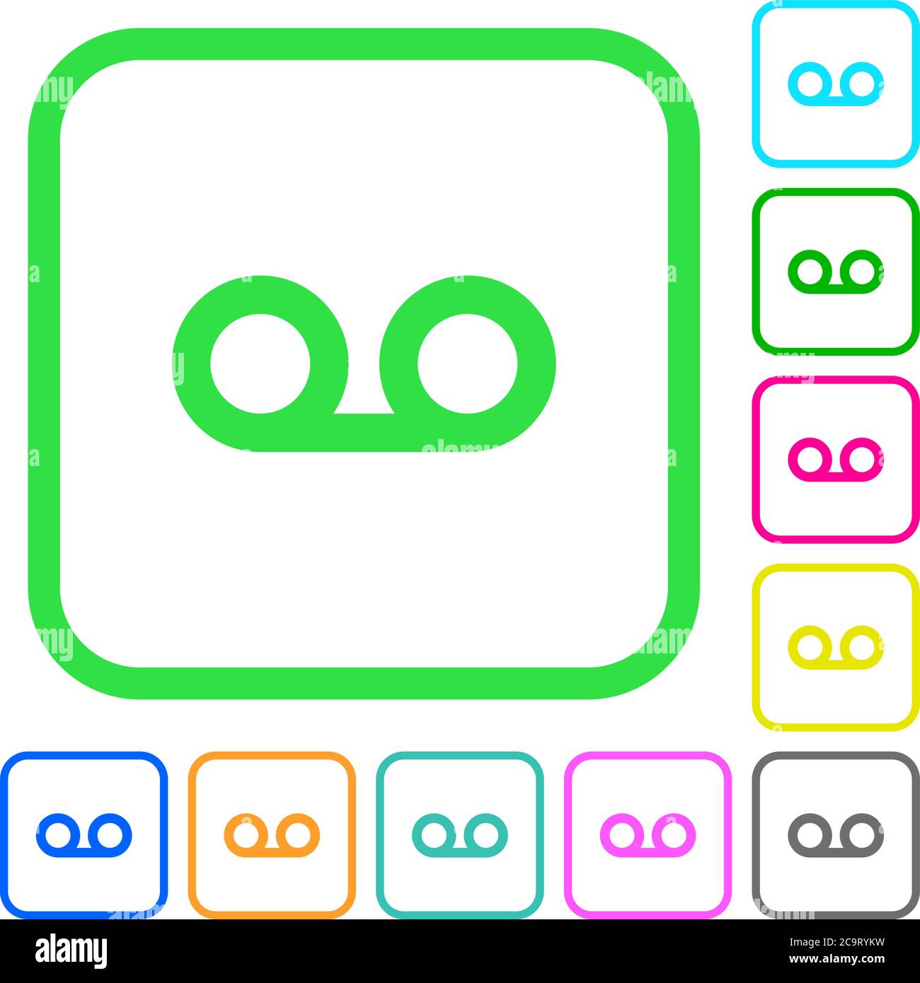 Voicemail vivid colored flat icons in curved borders on white background Stock Vector Image ...