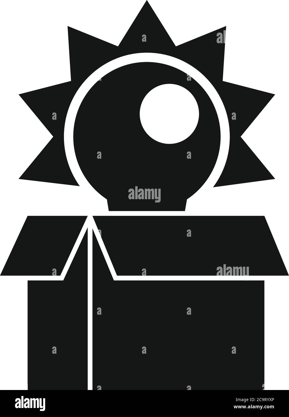 Unboxed idea innovation icon. Simple illustration of unboxed idea ...