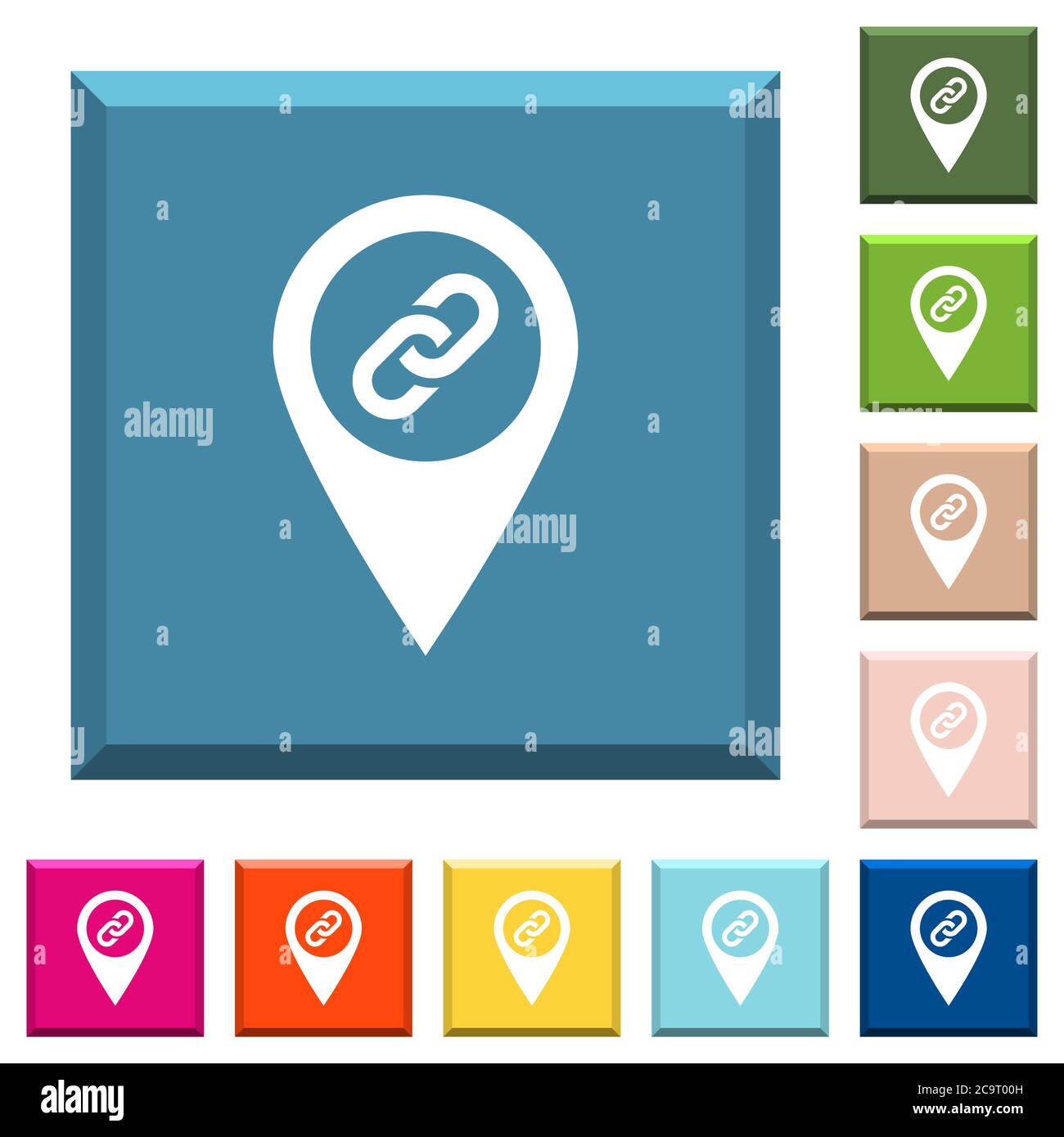 GPS map location attachment white icons on edged square buttons in ...