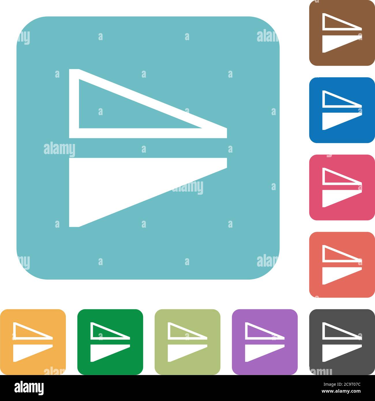 Flip vertical white flat icons on color rounded square backgrounds ...