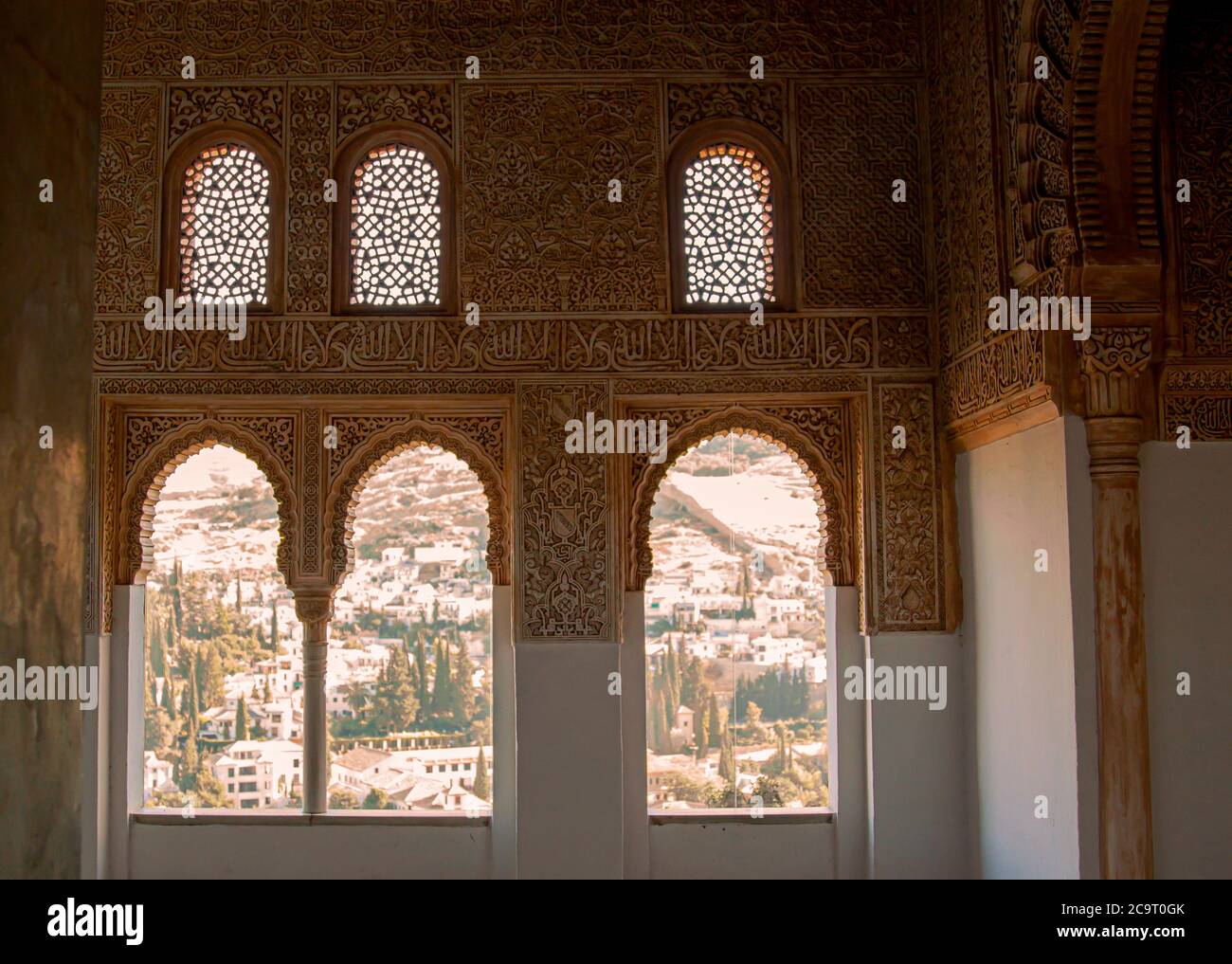 Granada, Spain 07/13/2010: Interior view of the famous Alhambra Palace ...