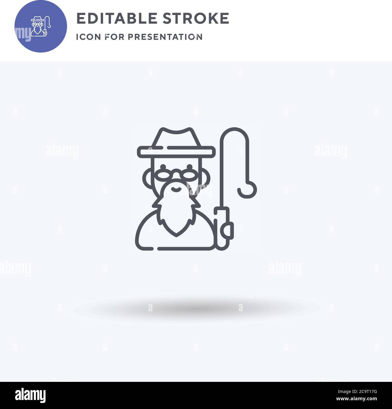 Fisher icon vector, filled flat sign, solid pictogram isolated on white ...