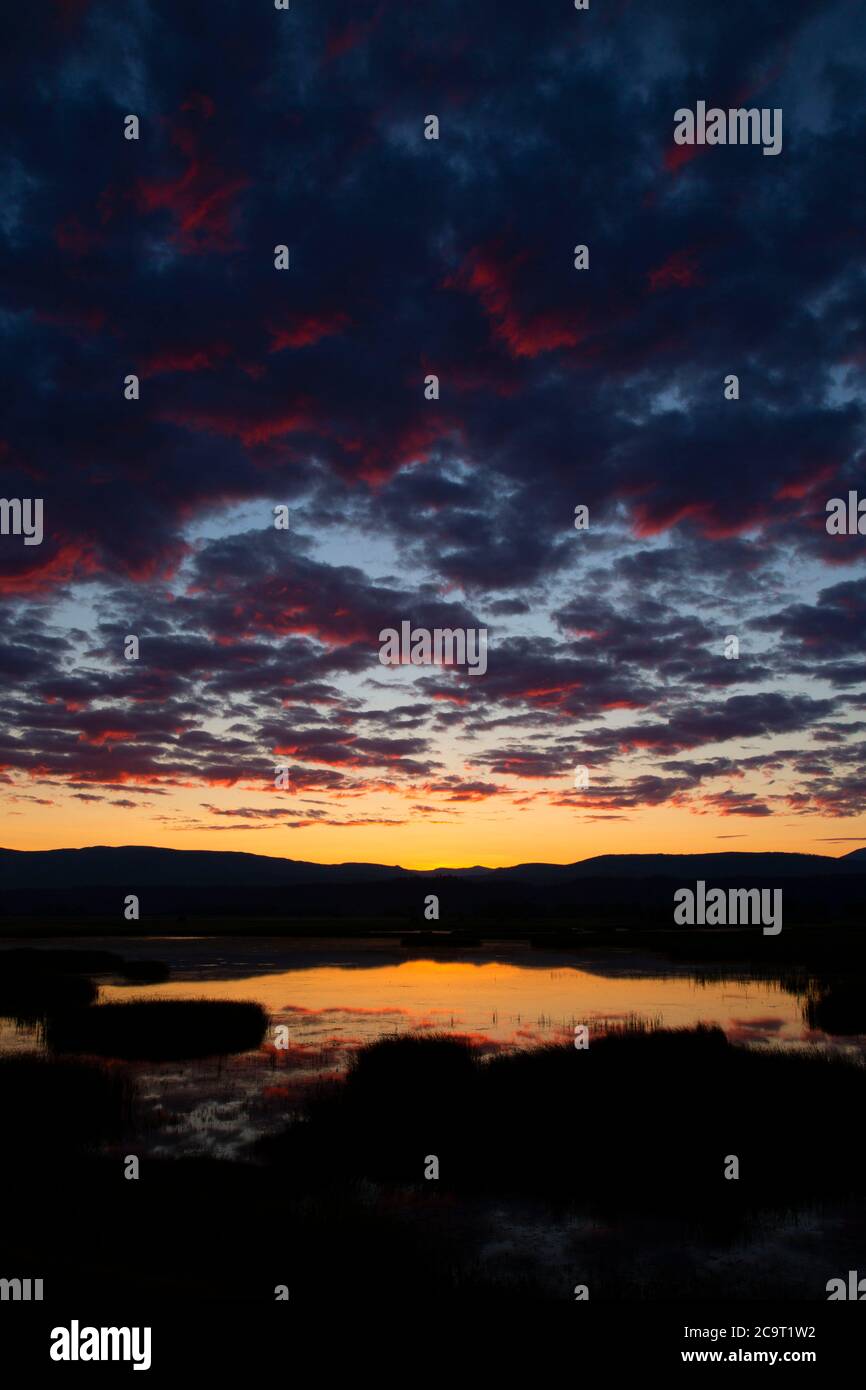 Myrtle Pond sunrise from tour road, Kootenai National Wildlife Refuge ...