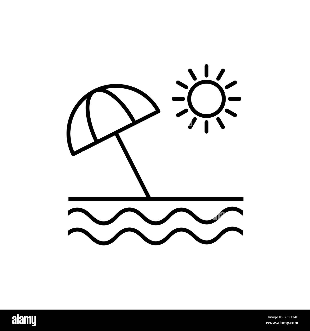 beach icon vector Stock Vector Image & Art - Alamy