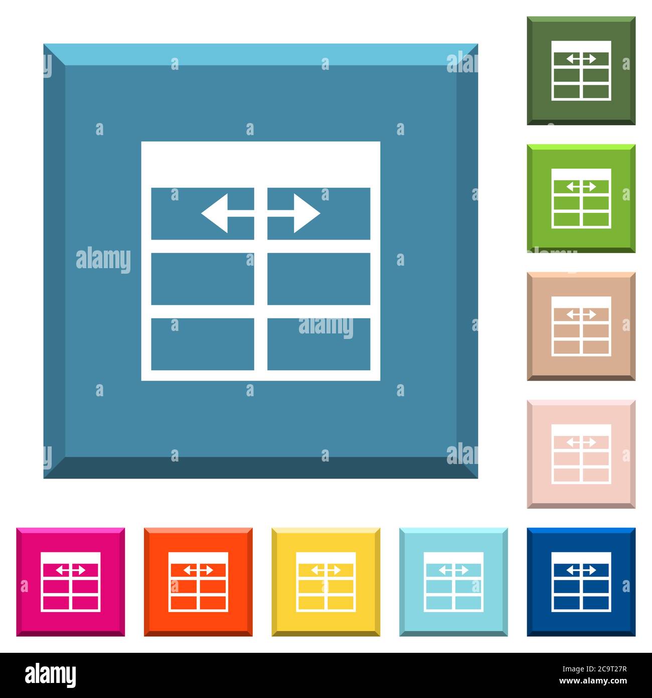 Spreadsheet adjust table column width white icons on edged square ...