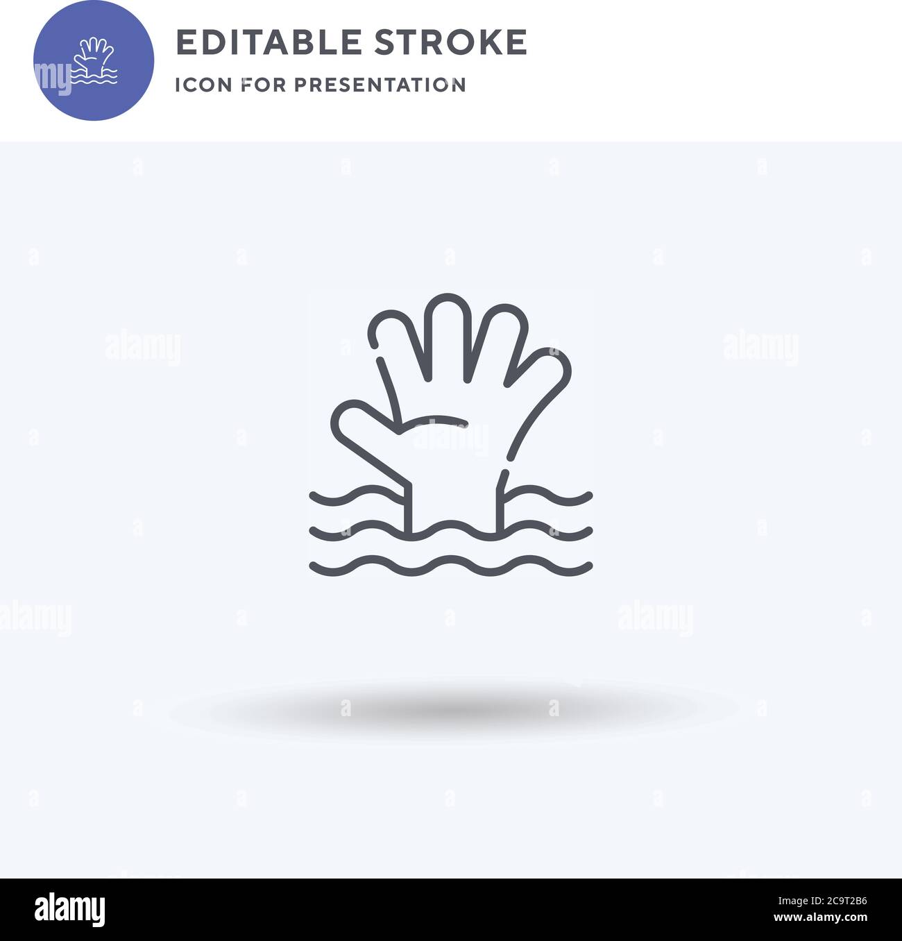 Sinking icon vector, filled flat sign, solid pictogram isolated on ...