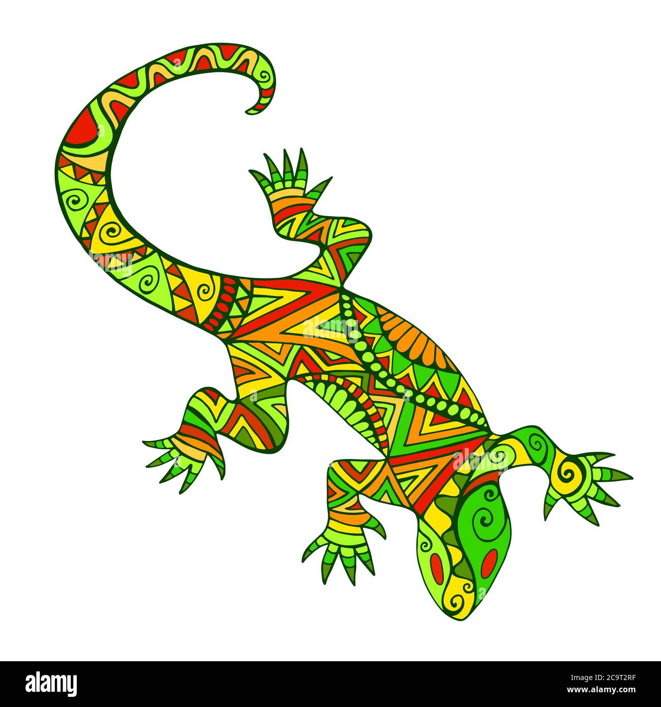 Tribal Lizard Drawing
