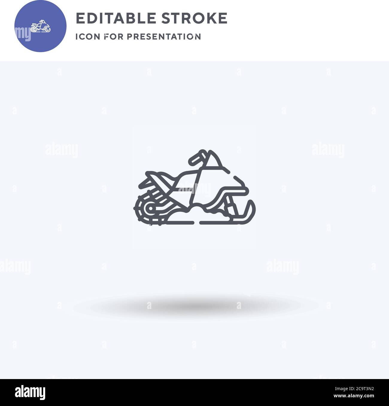 Snowmobile icon vector, filled flat sign, solid pictogram isolated on ...