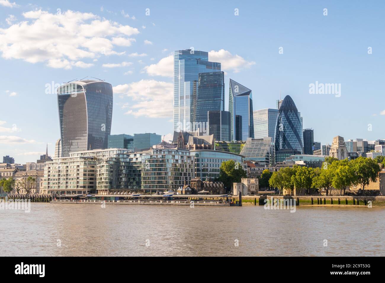 LONDON, UK 20TH JULY 2020: Buildings in the City of London district ...