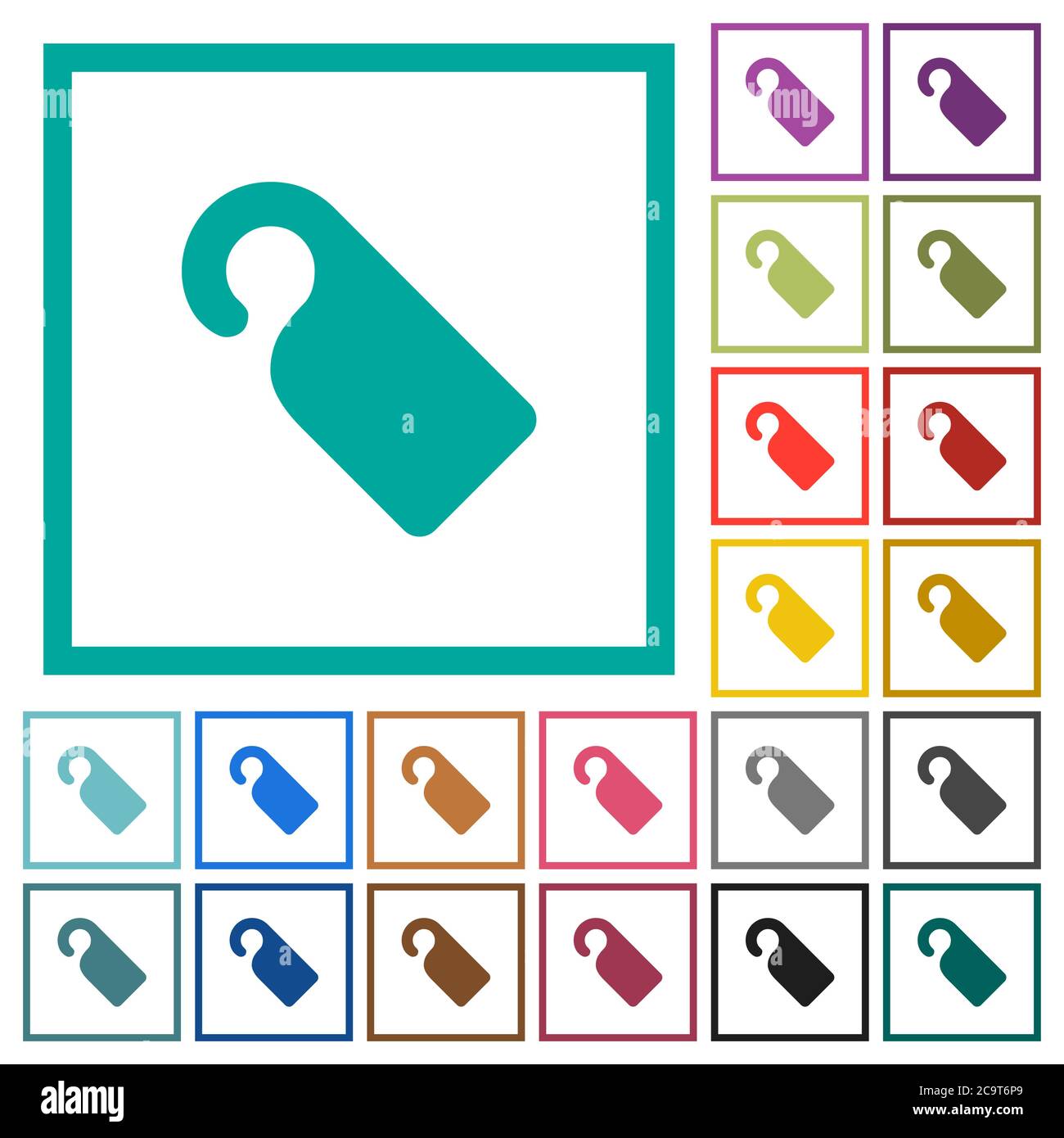 Do not disturb sign flat color icons with quadrant frames on white ...