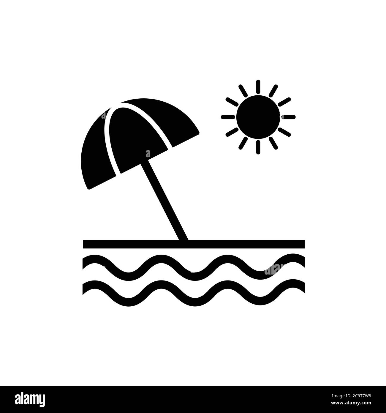 beach icon vector Stock Vector Image & Art - Alamy