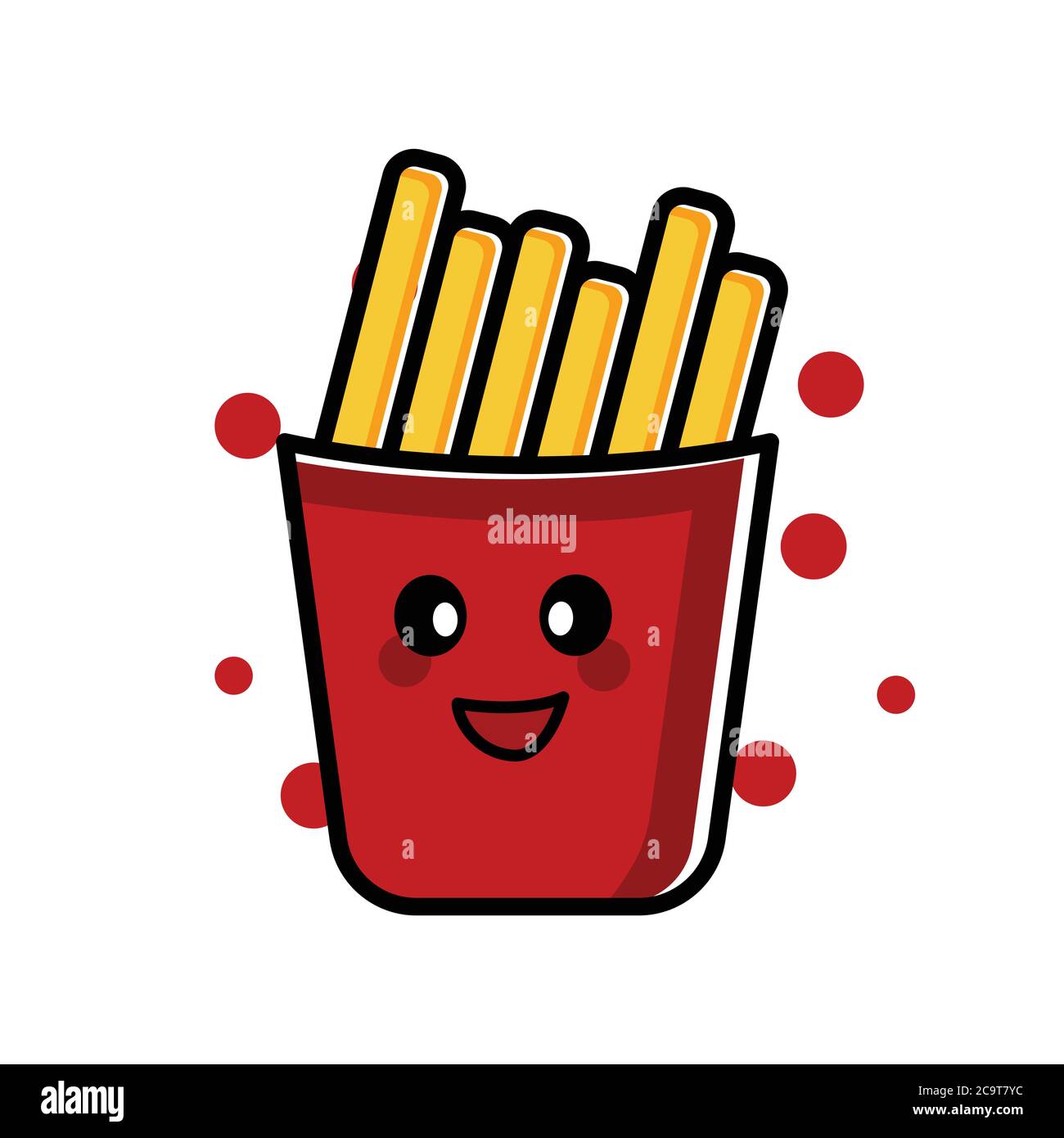 French fries cartoon character. Design template vector Stock Vector ...