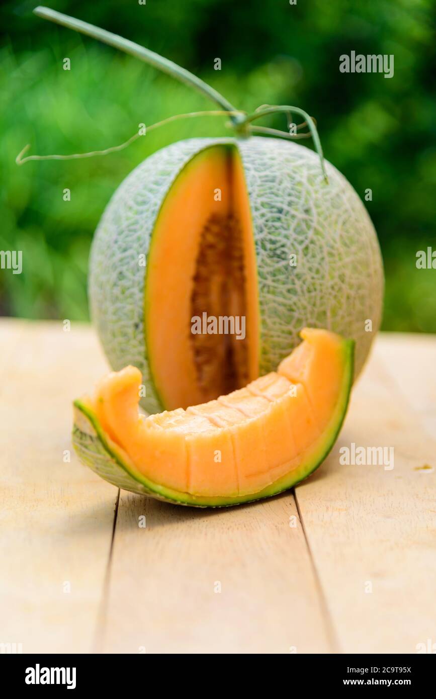 Fresh Orange melon Stock Photo - Alamy