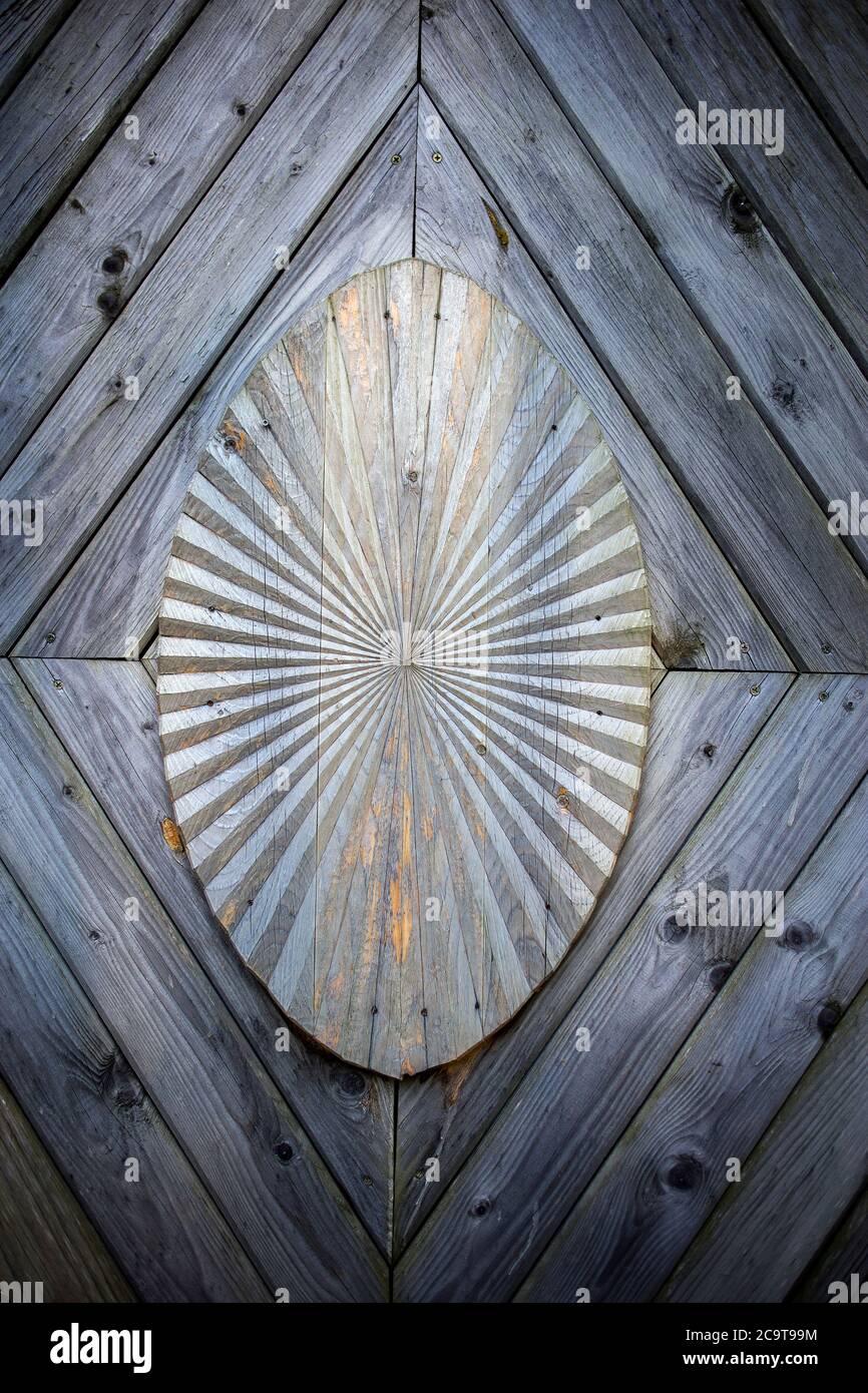 Carved gates on the city wooden manor in traditional style Stock Photo ...