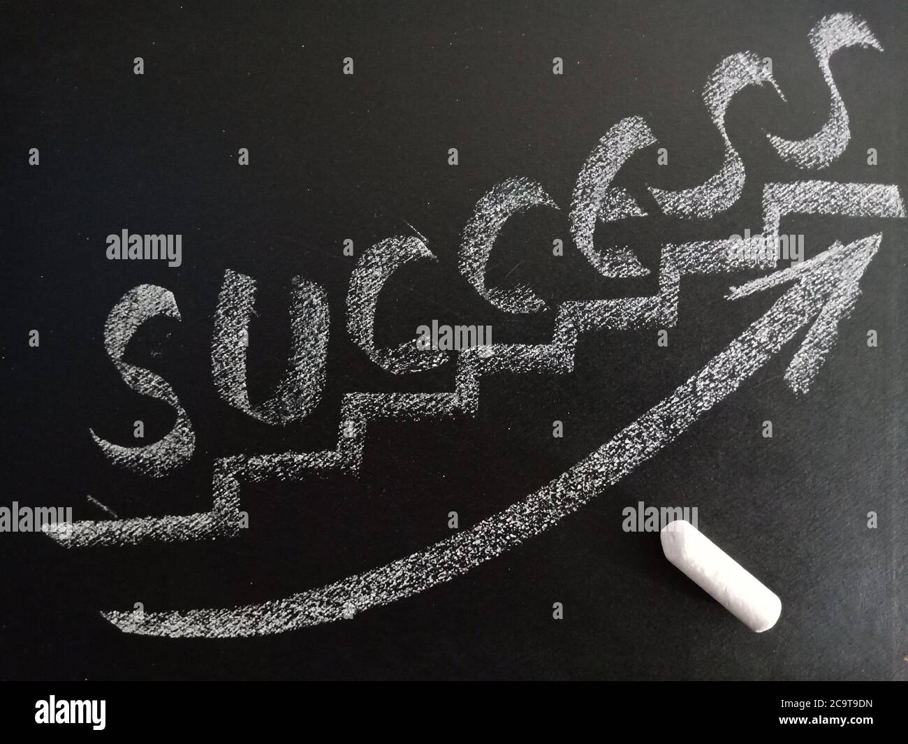 Success hand written word presented on chalkboard concept for business ...