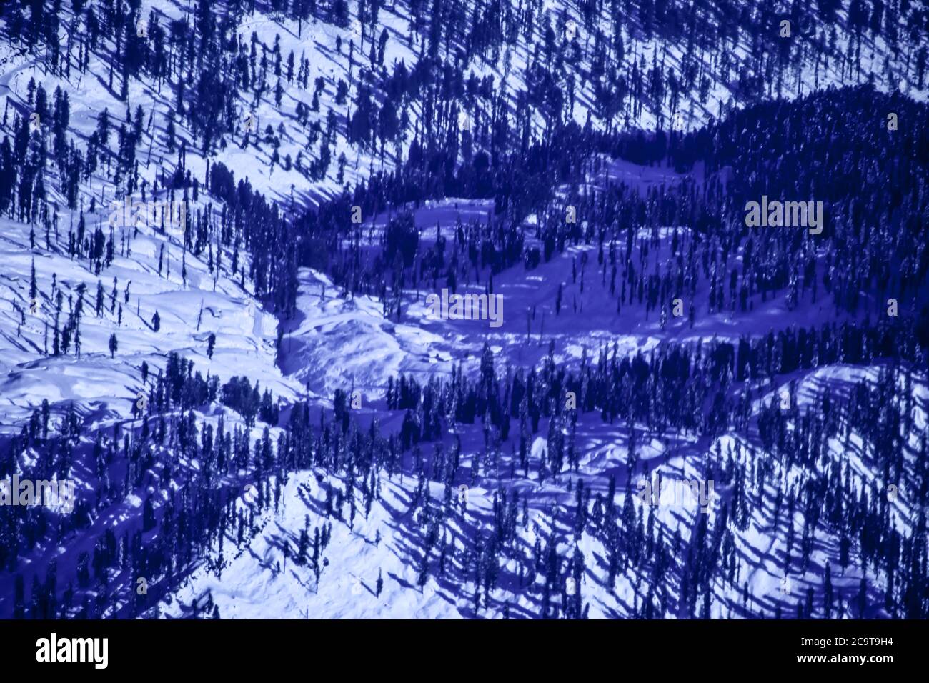 Photograph of snow covered mountains of Himalayas at Kashmir India ...