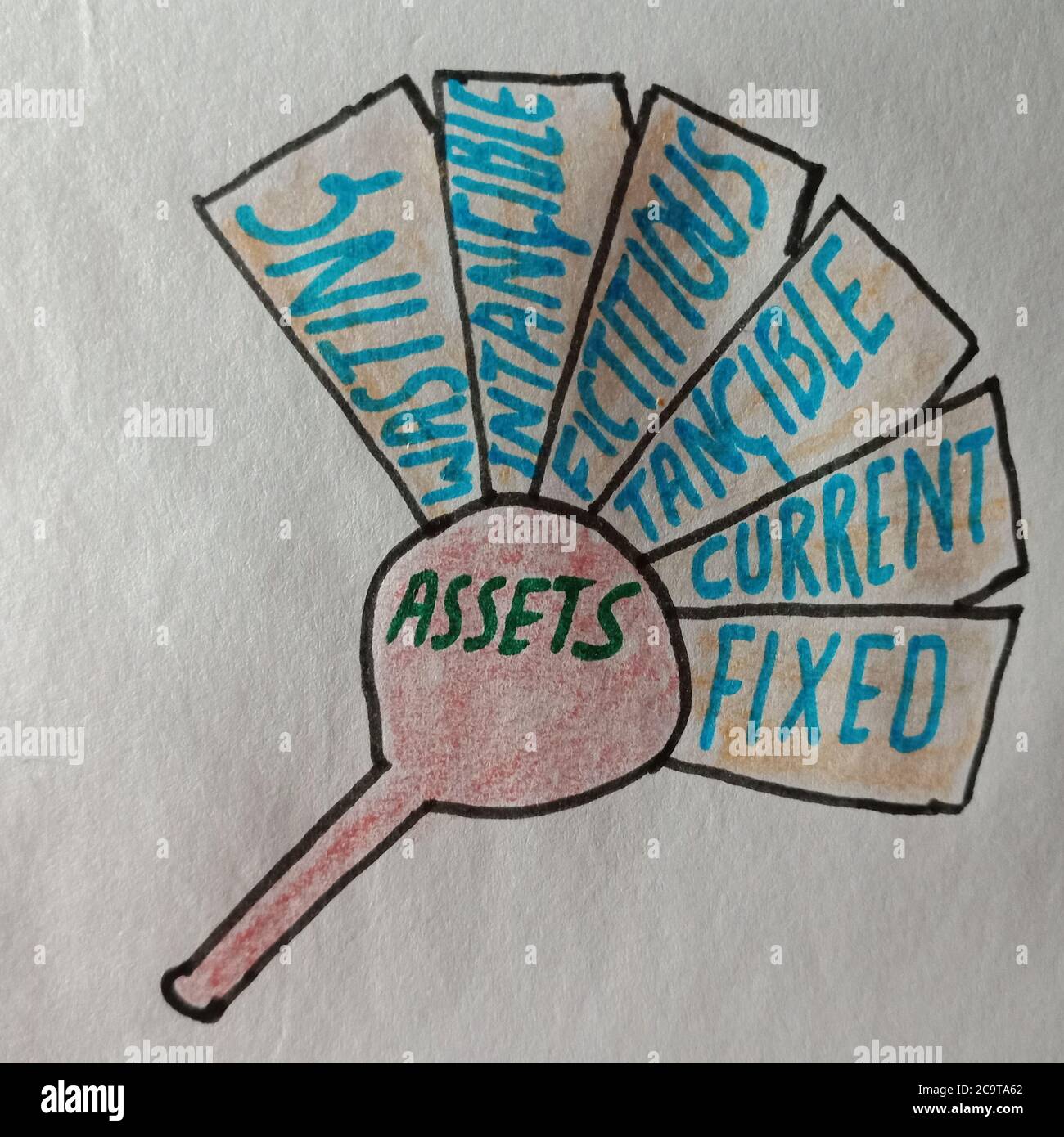 Assets classification word learning commerce pattern visible on white ...