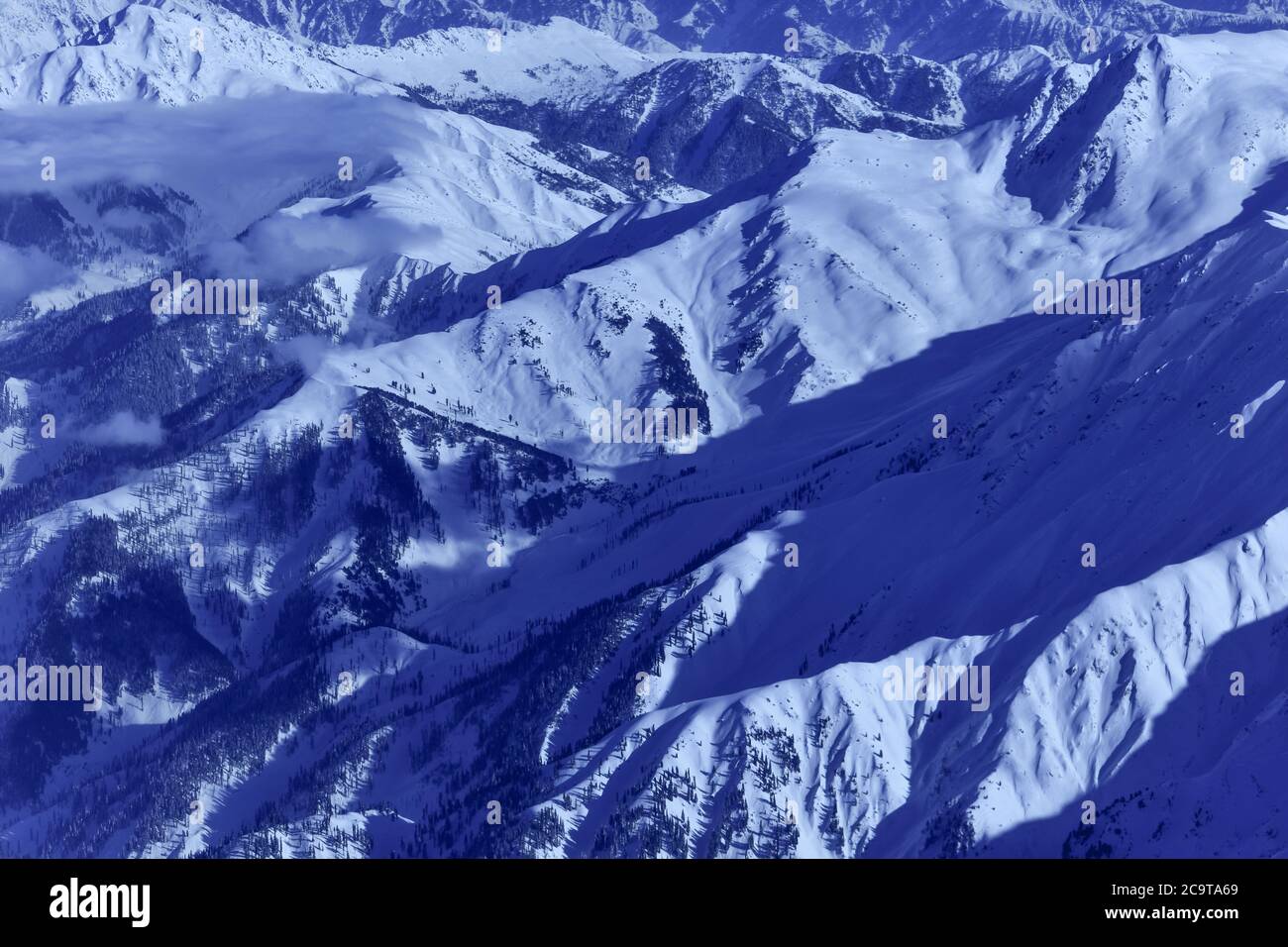 Photograph of snow covered mountains of Himalayas at Kashmir India ...