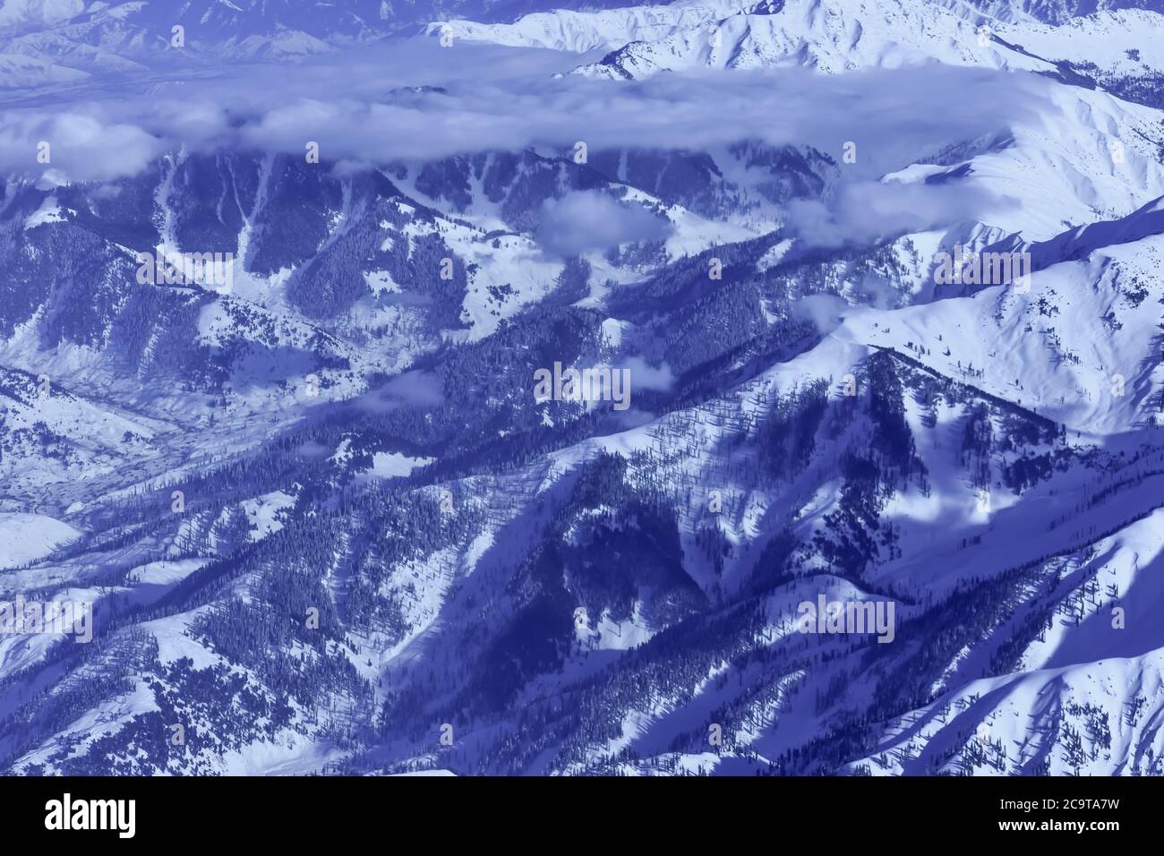 Photograph of snow covered mountains of Himalayas at Kashmir India ...