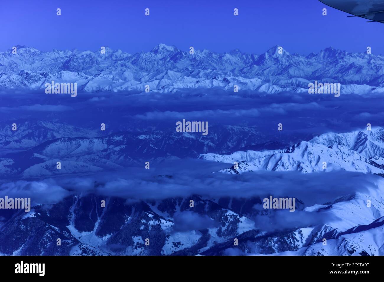 Photograph of snow covered mountains of Himalayas at Kashmir India ...